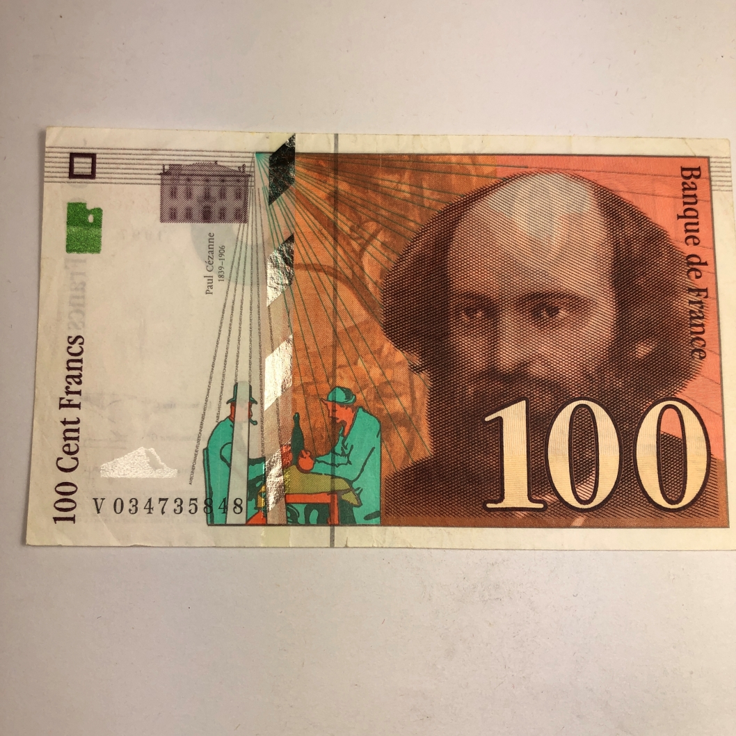 1997 France 100 Francs Banknote *In protective sleeve | Property Room