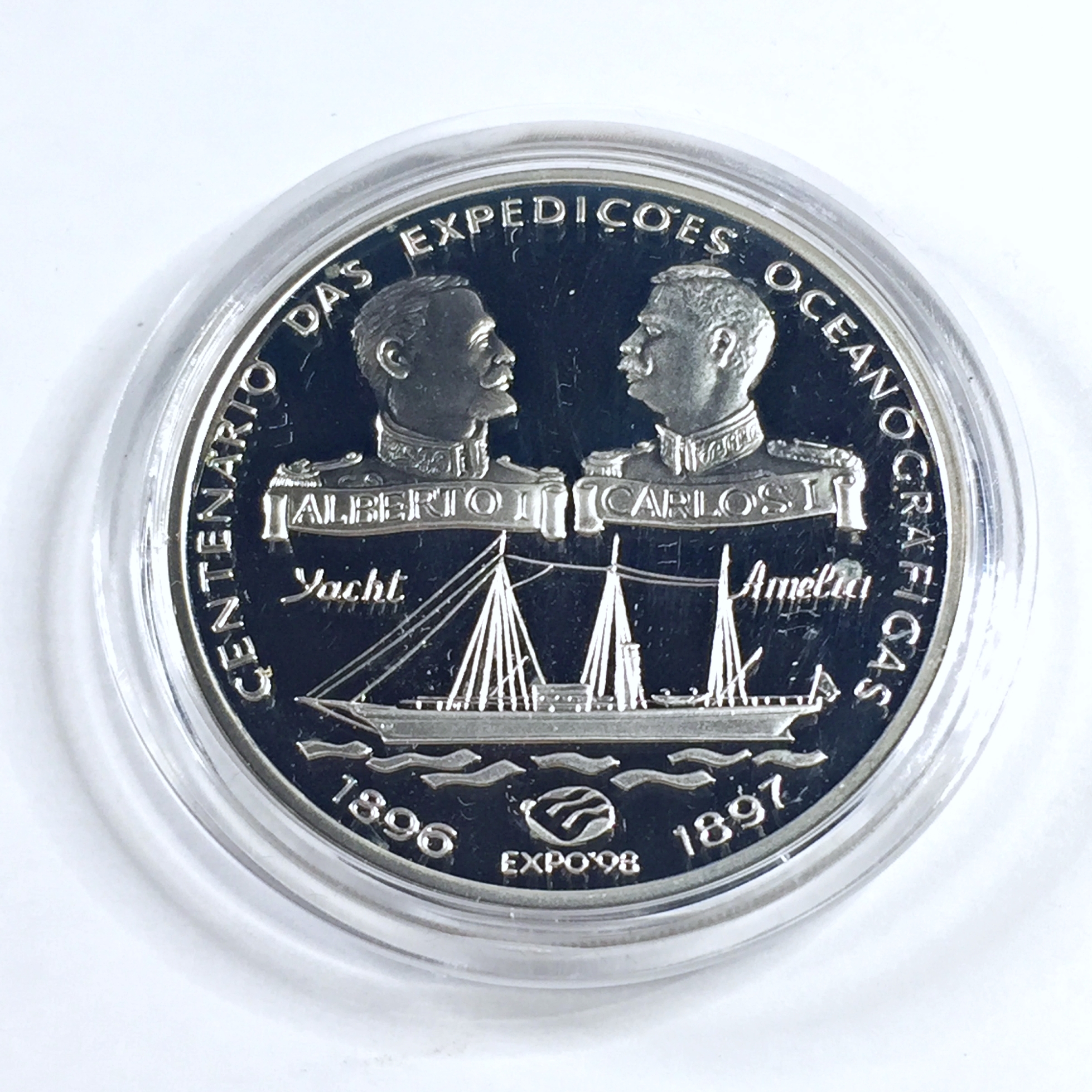 1997 Portugal SILVER 1000 Escudos 100th Anniversary of Oceanographic ...