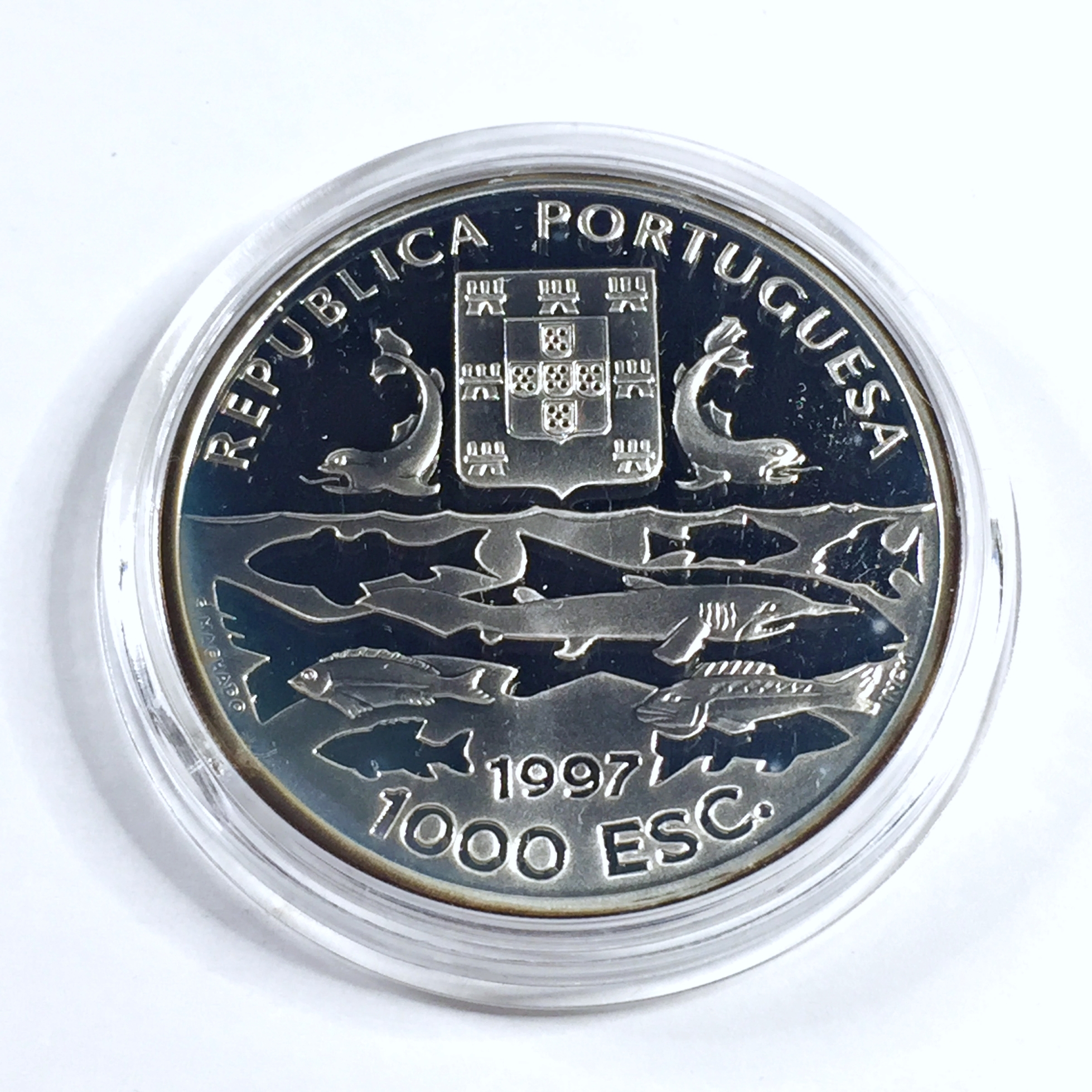 1997 Portugal SILVER 1000 Escudos 100th Anniversary of Oceanographic ...