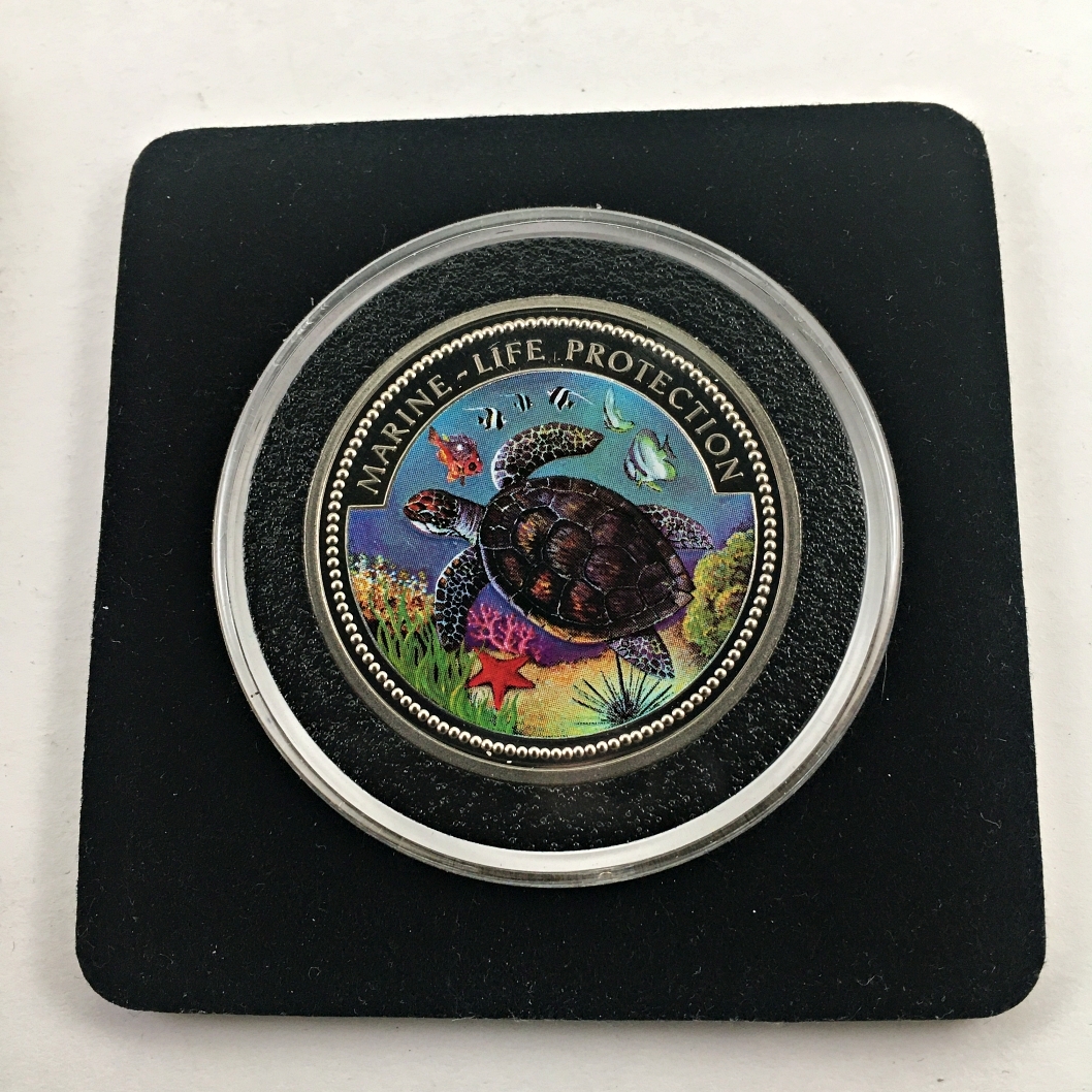 1998 Palau Colorized Proof $1 Coin*Marine Life Protection-Sea Turtle ...