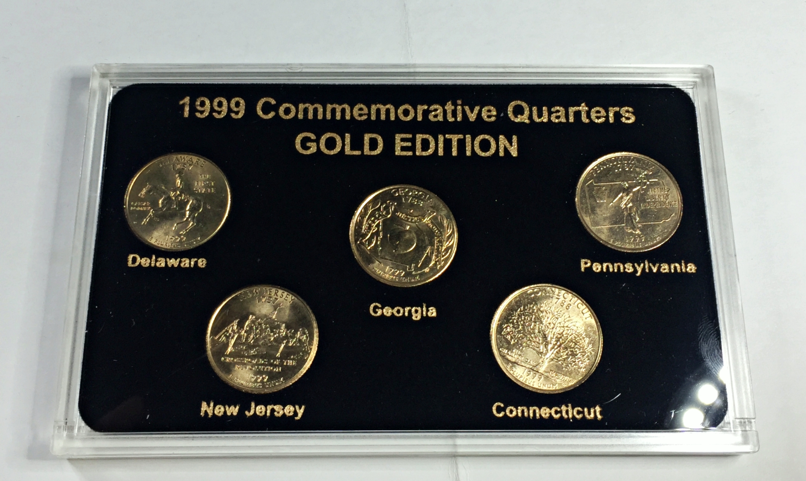 1999 24K Gold Layered Edition of United States Commemorative Quarters ...