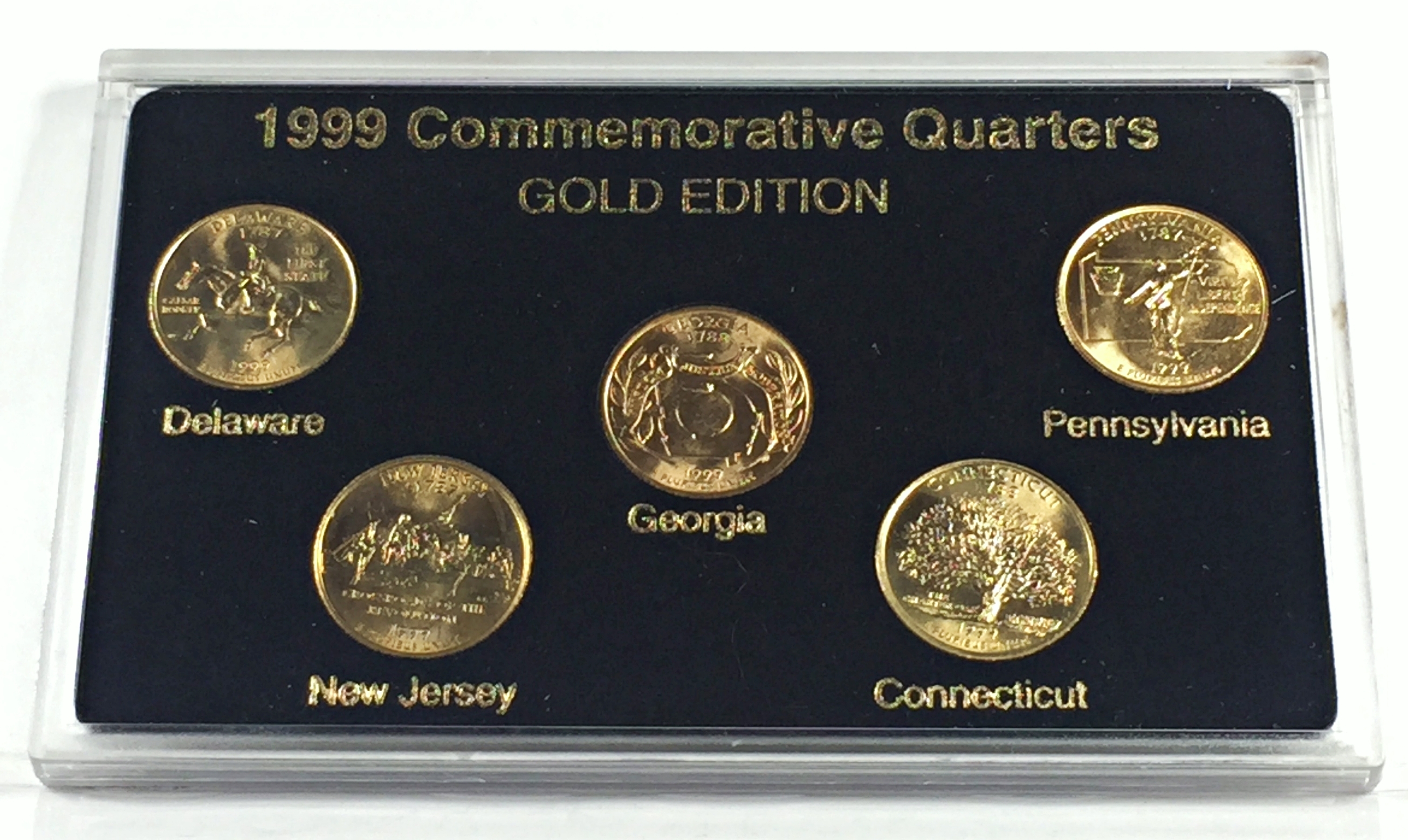 1999 24K Gold Layered Statehood Commemorative Quarters Collection*In ...