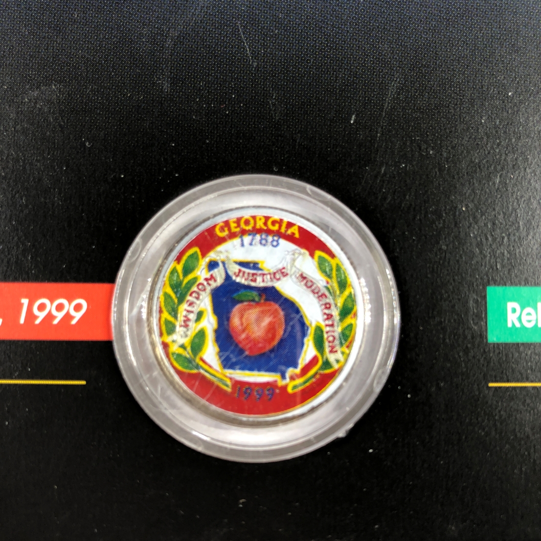 1999 Georgia Colorized Quarter P&D Mint Mark Sets in High Grade ...