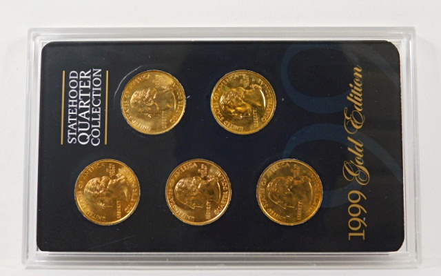 1999 Gold Edition of the 50 States Commemorative Quarters*Five Quarters ...
