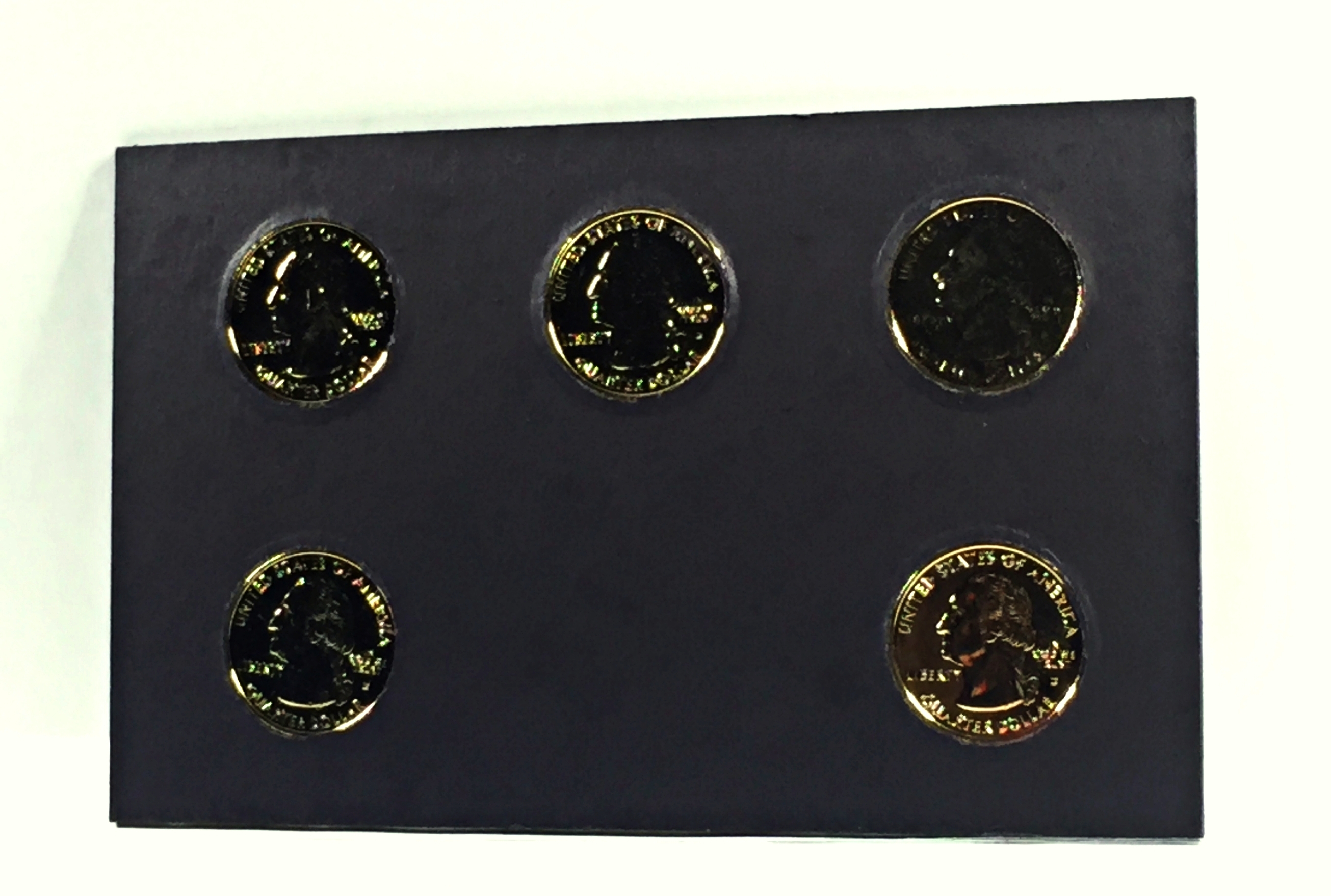 1999-D/P 24K Gold Layered Commemorative State Quarters*5 Quarters ...