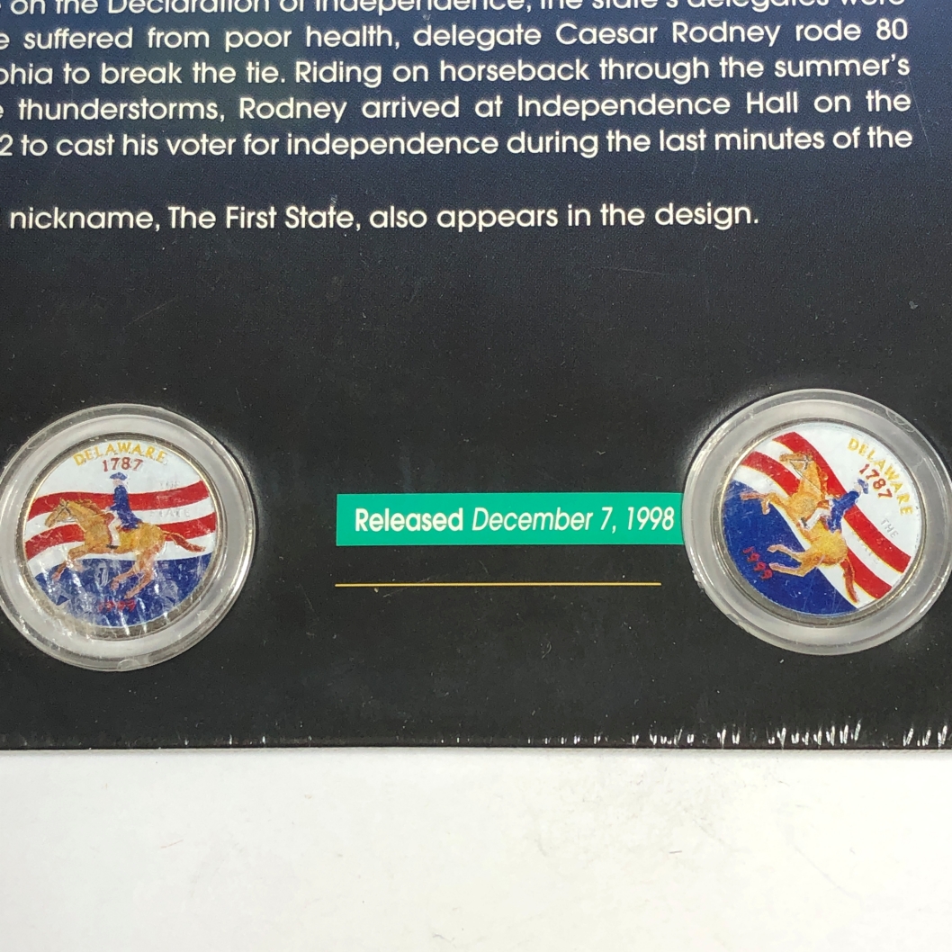 1999-P & D Colorized Delaware State Commemorative Quarters*Encased in ...