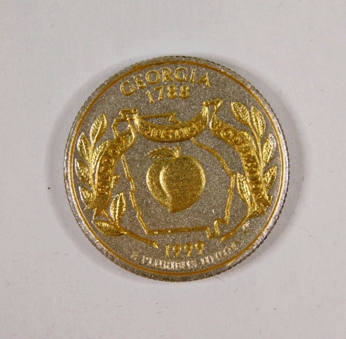 1999-P Enhanced Silver with 24K Gold Highlights Georgia Commemorative ...