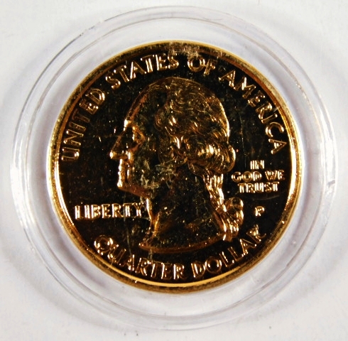 1999-P Hologram 24K Gold Layered Delaware State Quarter*Uncirculated in ...