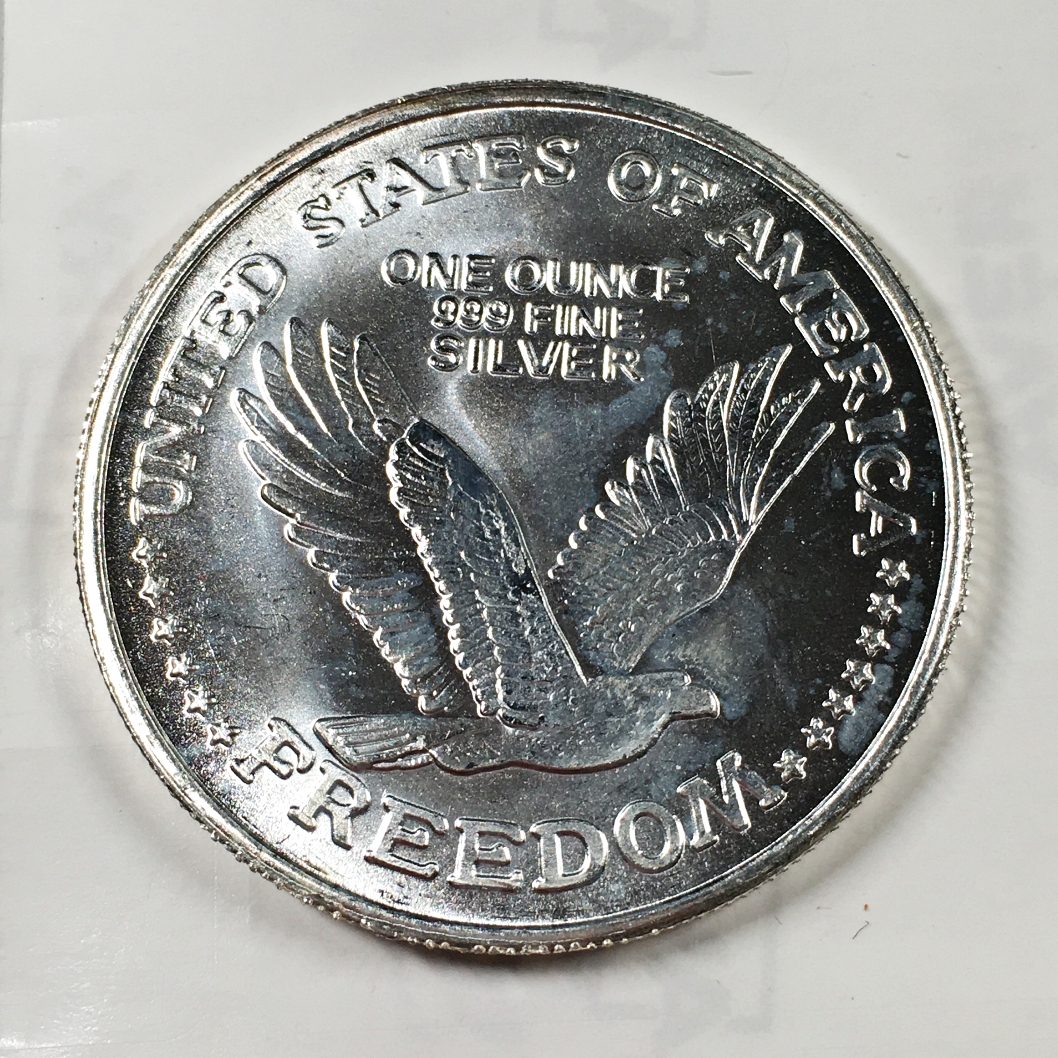 1oz SILVER Standing Liberty Design Generic .999 Round | Property Room