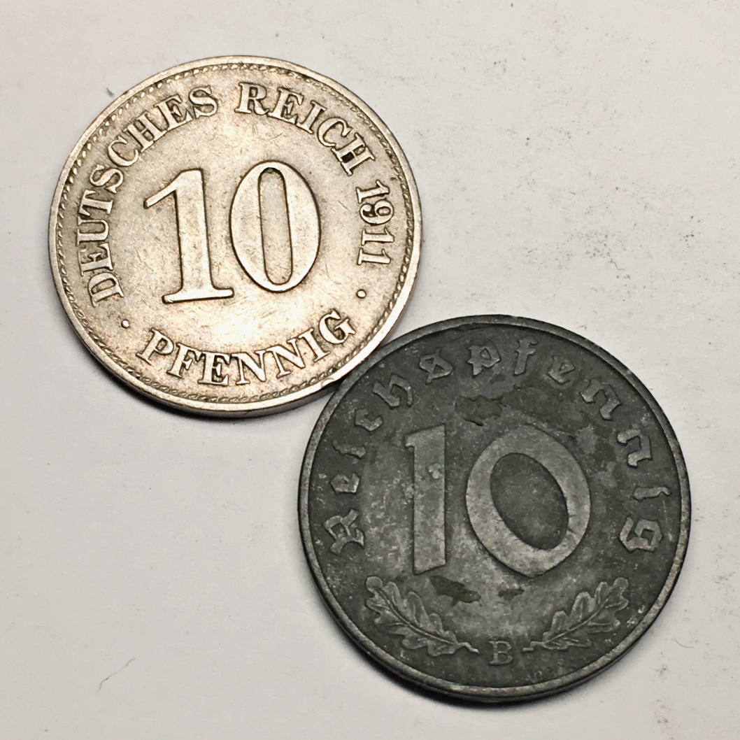 (2) German Coins: 1ST AND 2ND WORLD WAR ERA COINS | Property Room