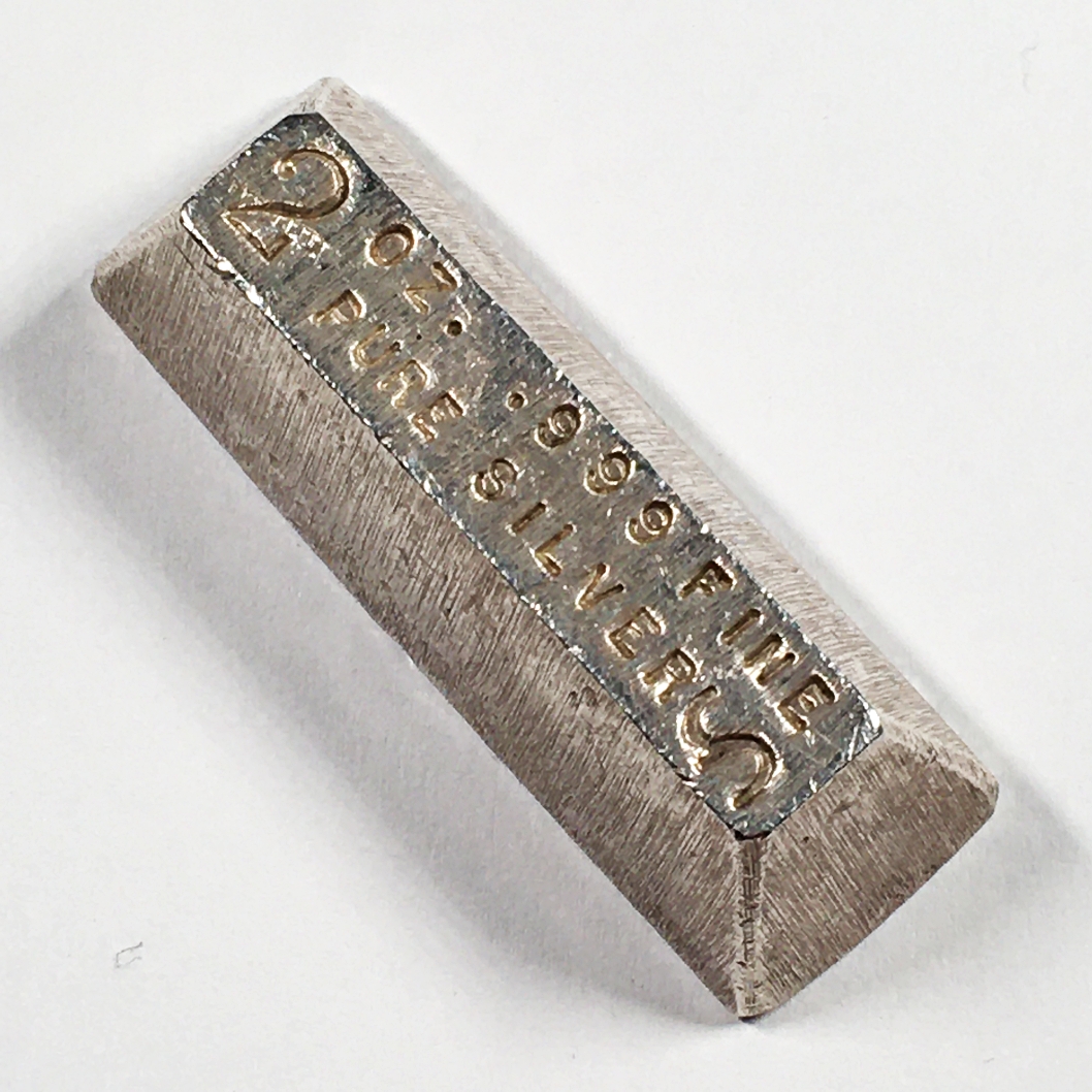 2 oz Vintage Hand Poured 999 Silver Bar | Property Room