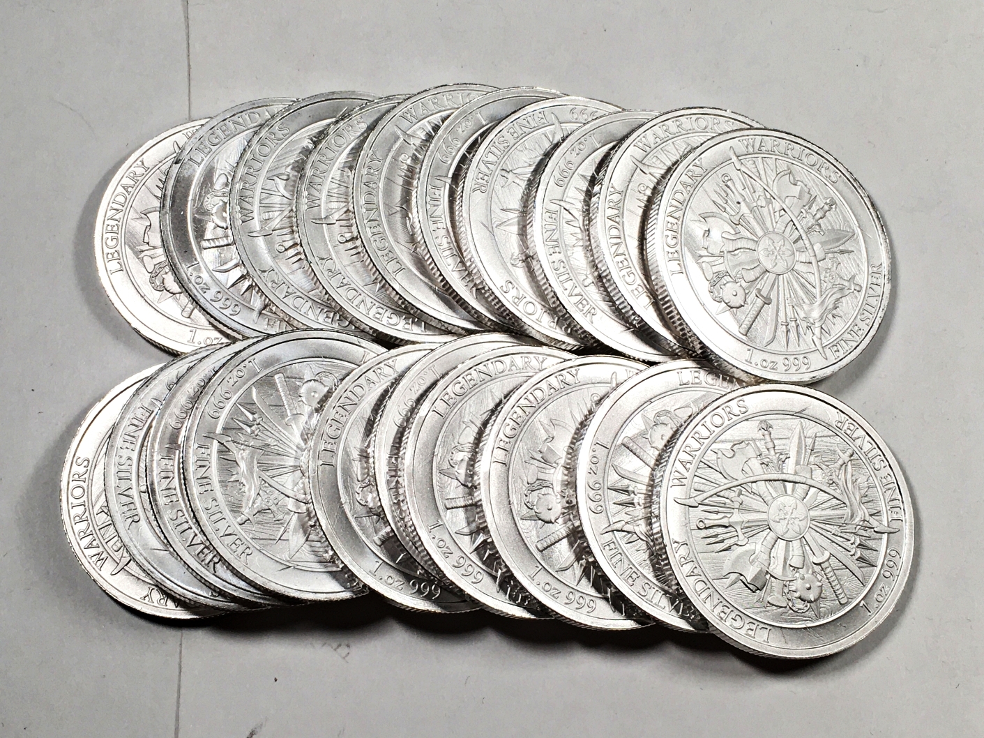 (20) 1oz .999 SILVER Legendary Warriors - Julius Caesar Specialty Round ...