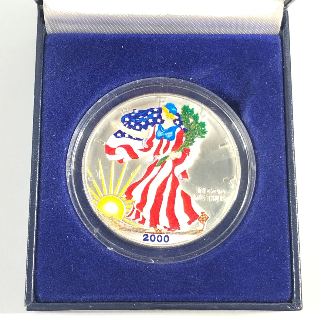 2000 Colorized American Silver Eagle*One Troy Ounce .999 Fine Silver*In ...