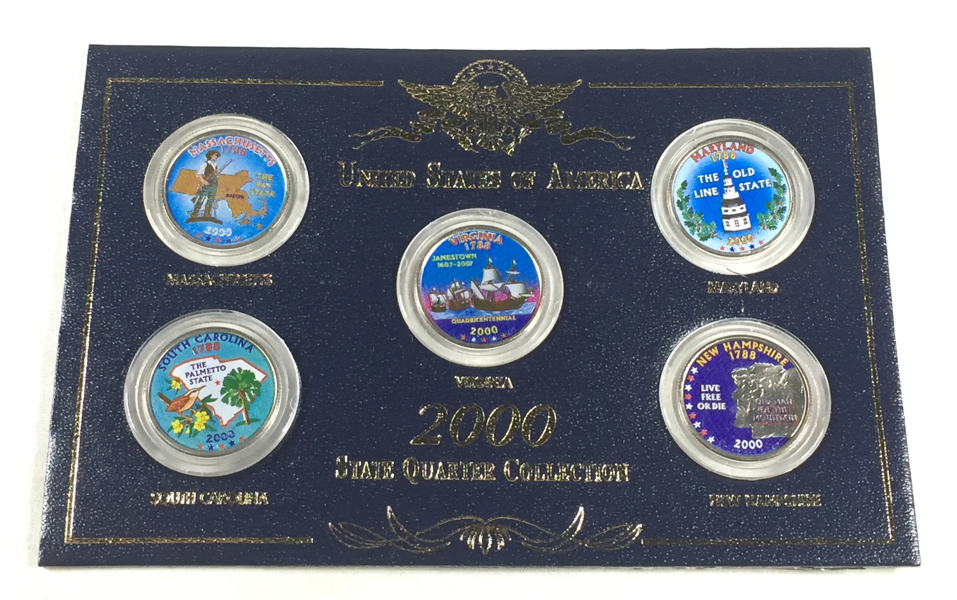 2000 Colorized State Quarter Collection*In Capsules and Nice Storage ...