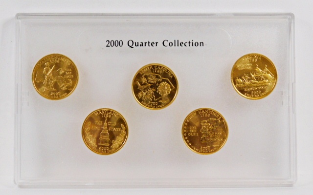 2000 Gold Edition of the Commemorative States Quarters*24K Gold Layered ...