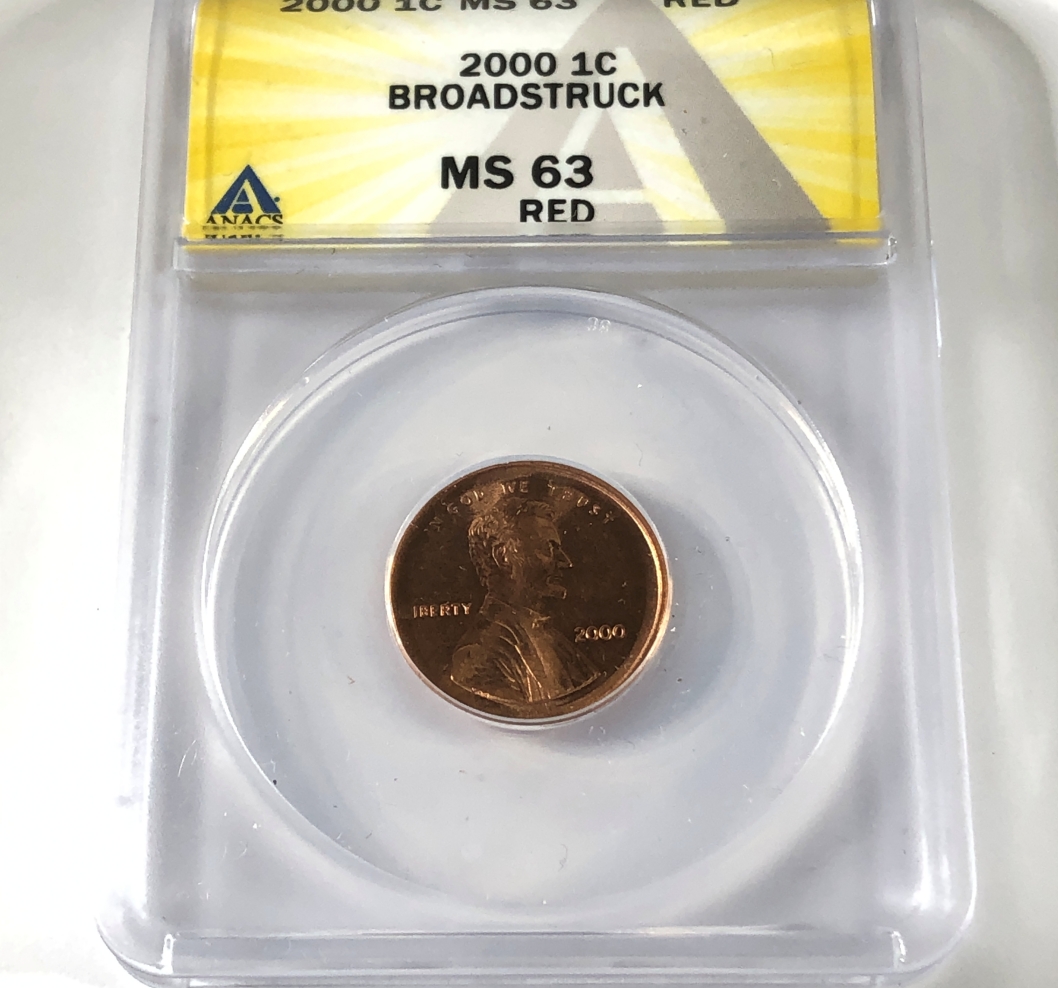 2000 Lincoln Head Memorial Cent*BROADSTRUCK*Graded MS63 Red by ANACS | Property Room