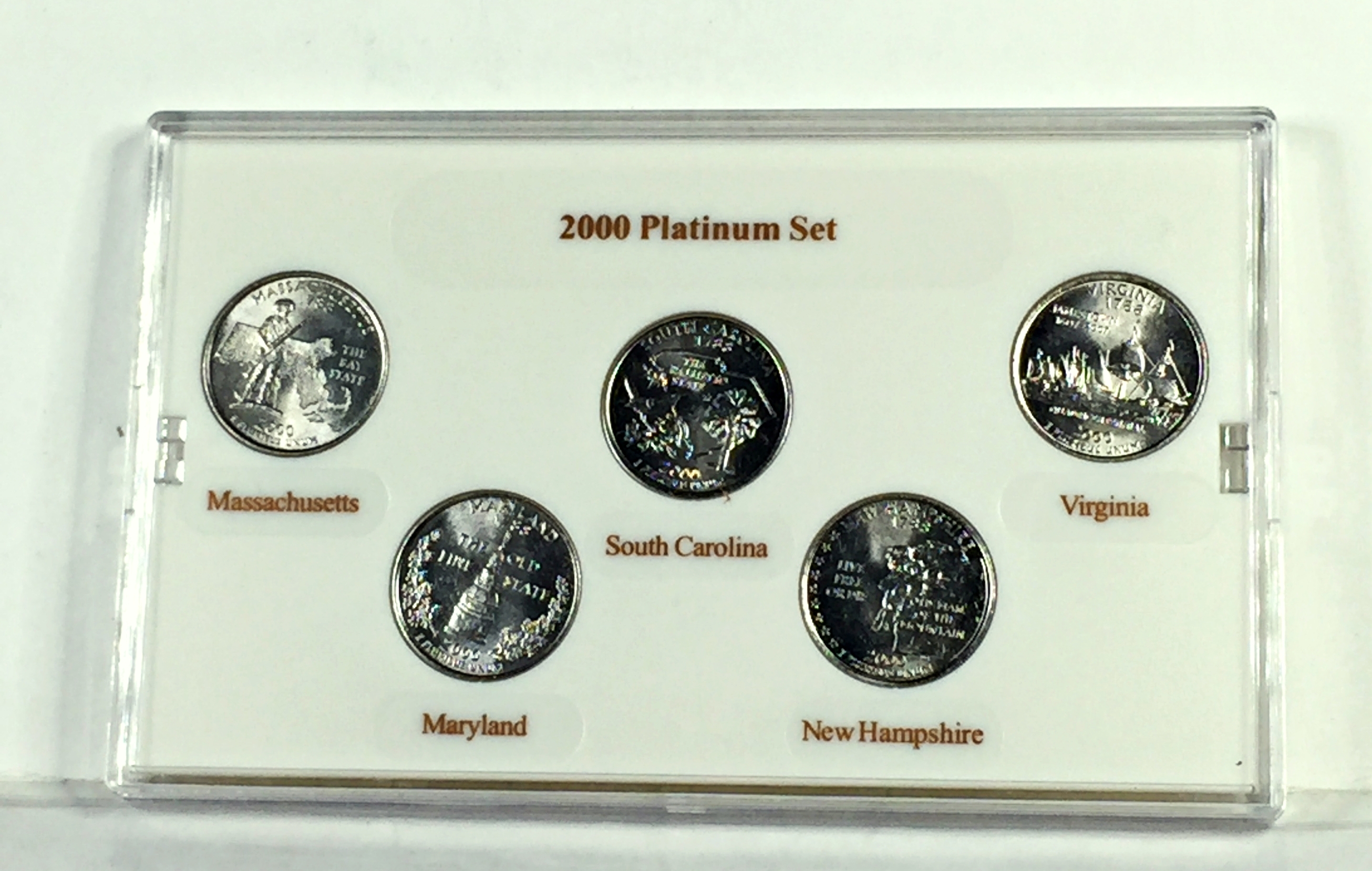 2000 Platinum Layered Edition State Quarter Collection*In Custom Holder ...