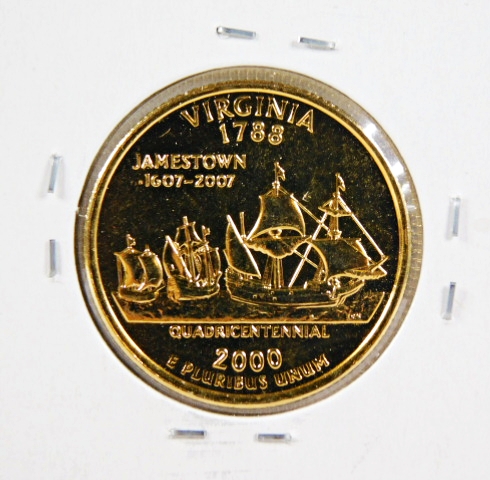 2000-D 24K Gold Layered Virginia Commemorative Quarter*Uncirculated ...