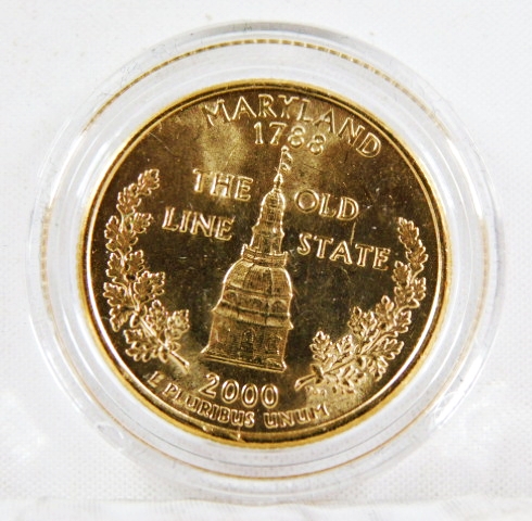 2000-P 24K Gold Layered Maryland State Commemorative Quarter ...