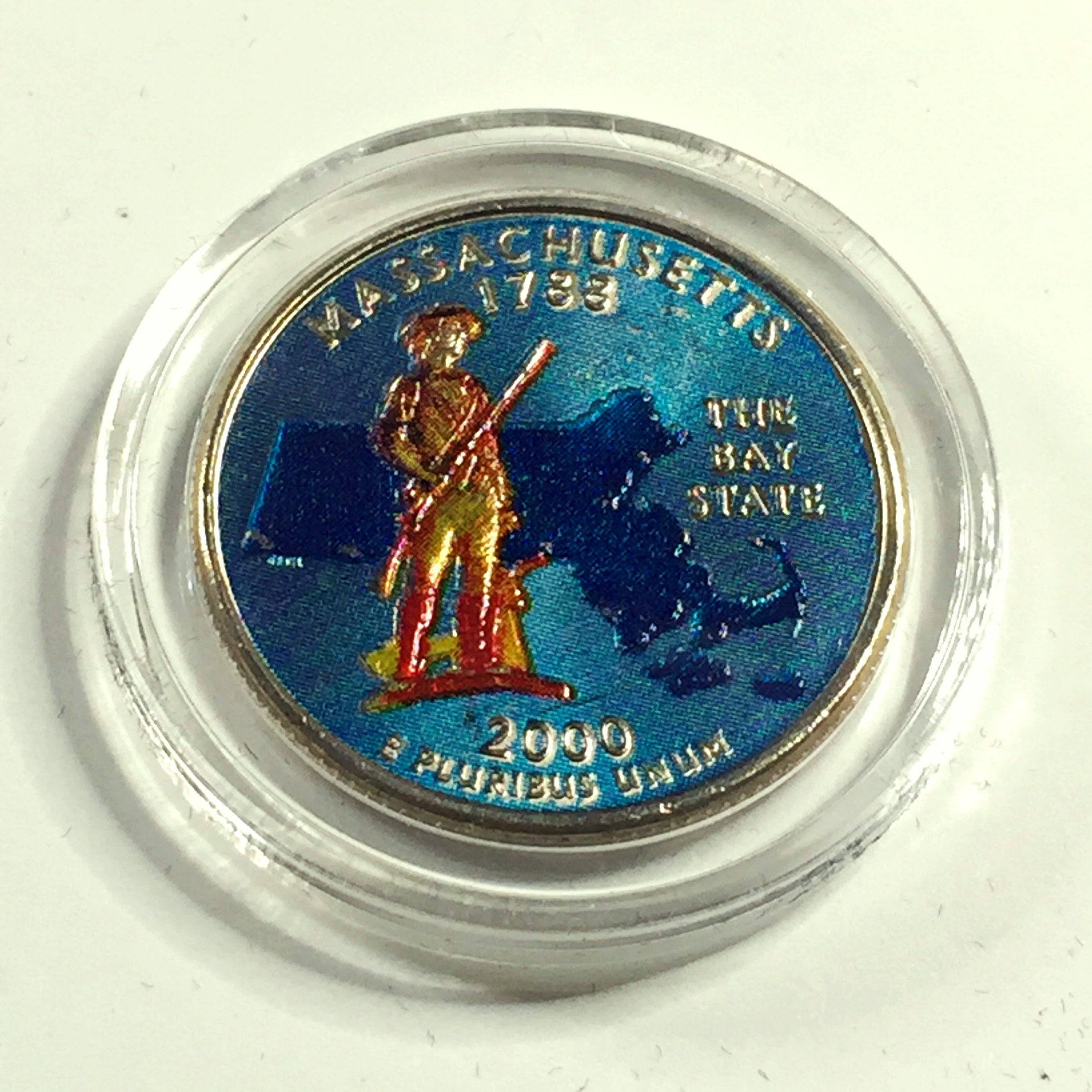 2000-P Colorized Massachusetts State Commemorative Quarter*Specialized ...