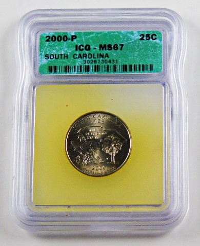 2000-P South Carolina State Commemorative Quarter*Graded MS67 by ICG ...