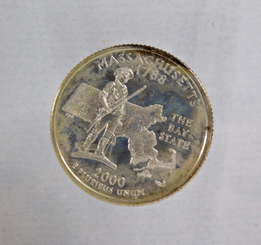2000-S Proof Silver Massachusetts State Commemorative Quarter ...