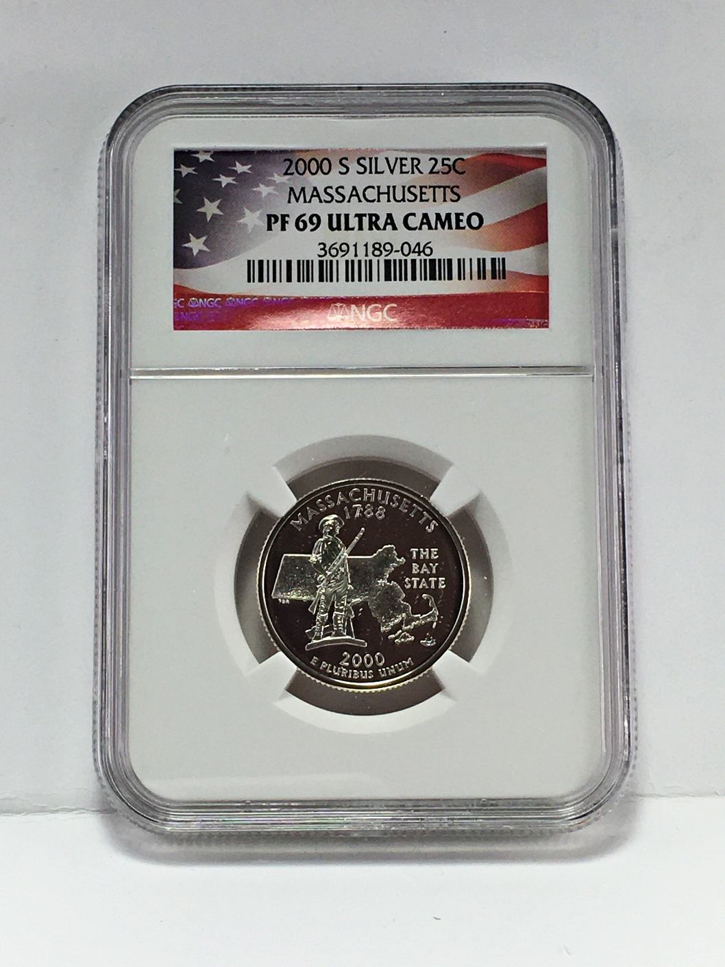 2000-S Proof Silver Massachusetts State Commemorative Washington ...
