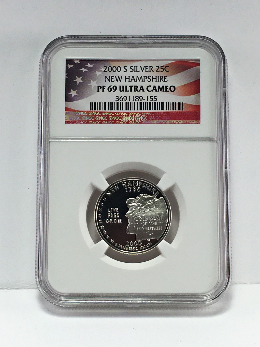 2000-S Proof Silver New Hampshire State Commemorative Washington ...