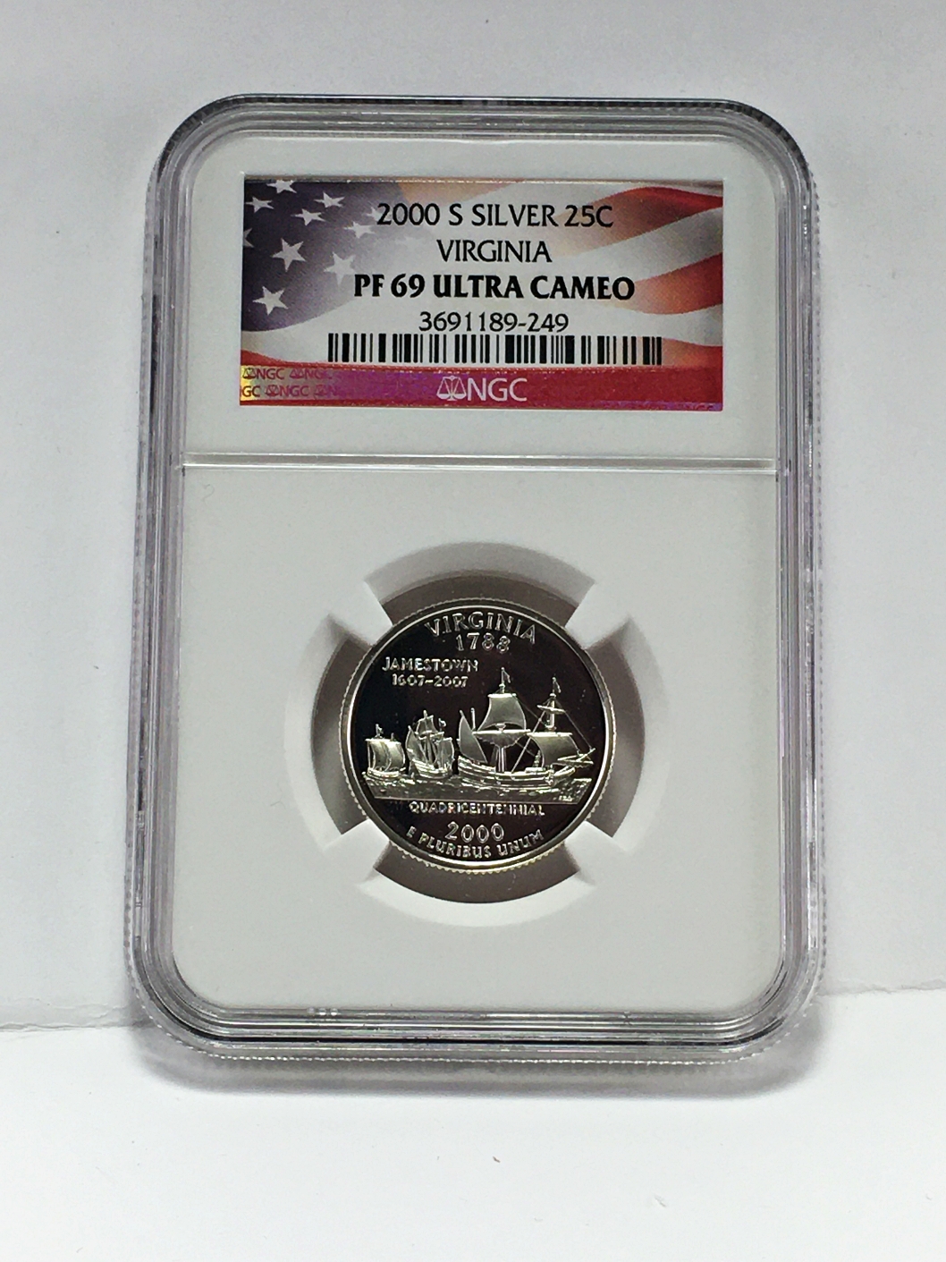 2000-S Proof Silver Virginia State Commemorative Washington Quarter ...