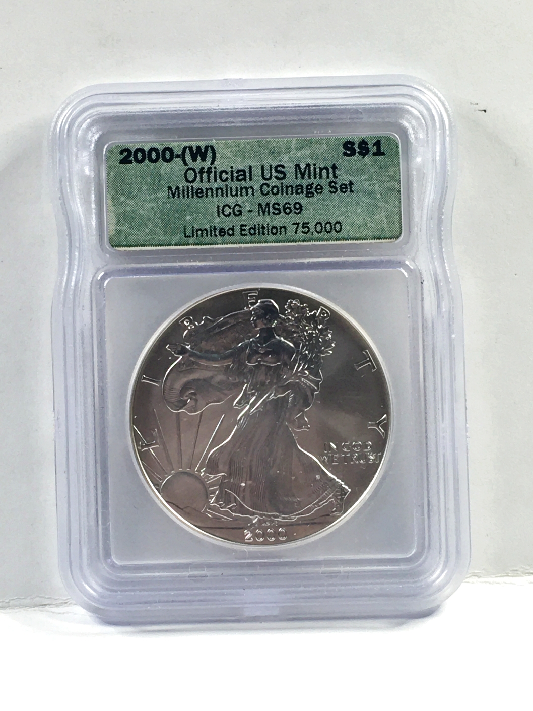 2000-(W) American Silver Eagle*Limited Edition*Graded MS69 by ICG*1oz ...