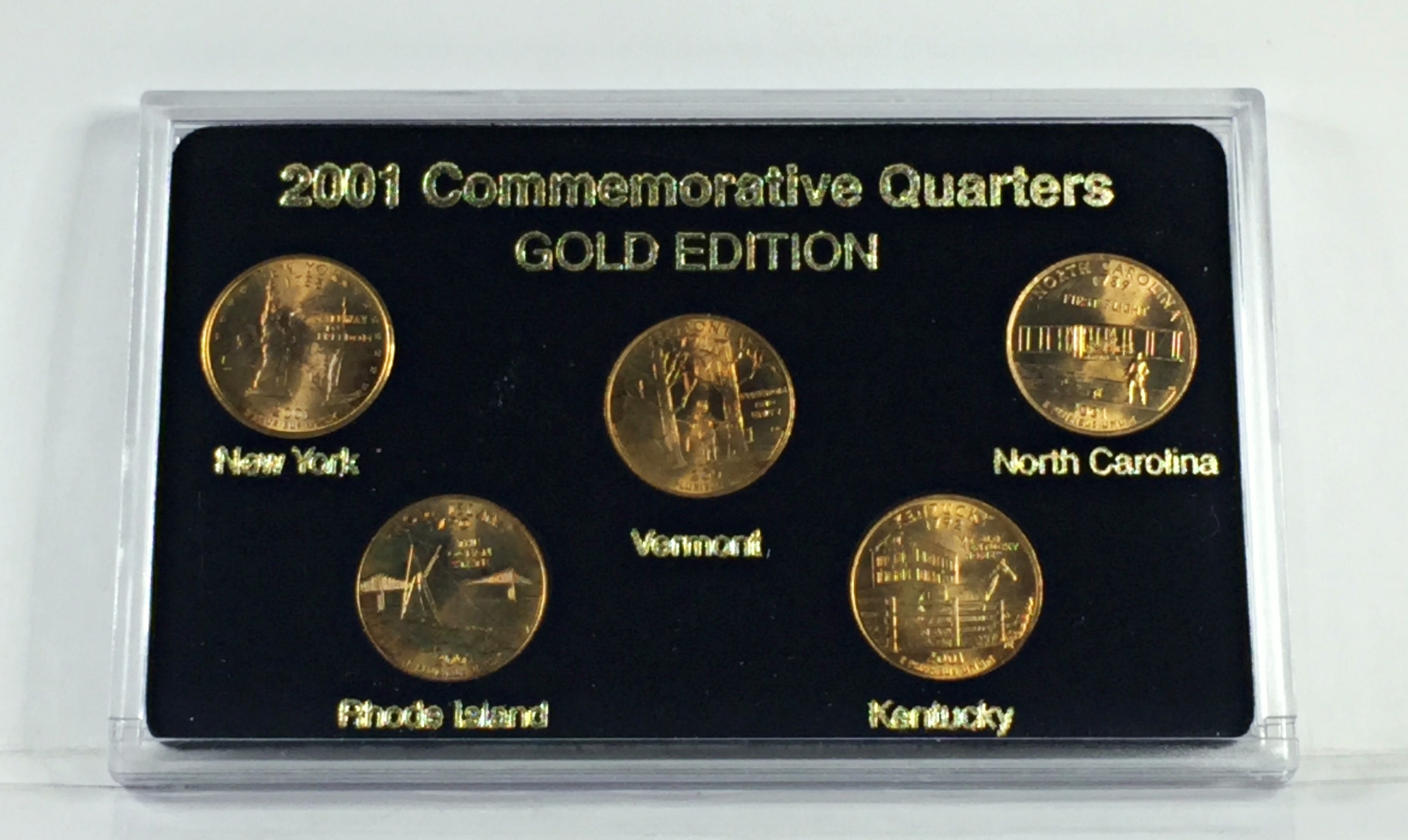 2001 24K Gold Layered Statehood Commemorative Quarters Collection*In ...