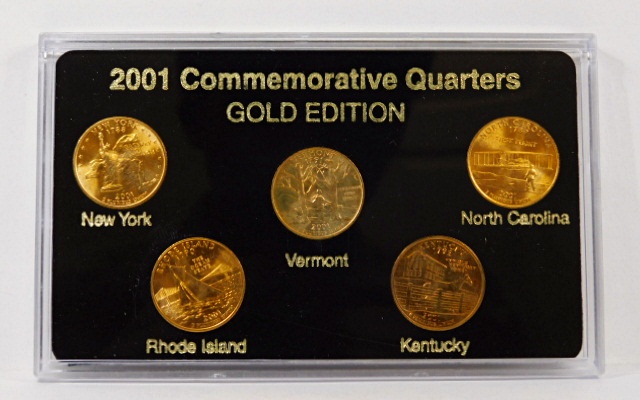2001 Gold Edition of the 50 States Commemorative Quarters*Five Quarters ...