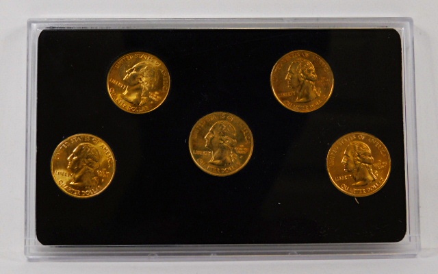 2001 Gold Edition of the 50 States Commemorative Quarters*Five Quarters ...