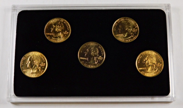 2001 Gold Edition of the Commemorative States Quarters*24K Gold Layered ...