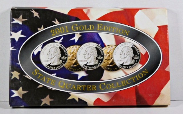 2001 Gold Edition State Quarter Collection*24K Gold Layered*Original ...
