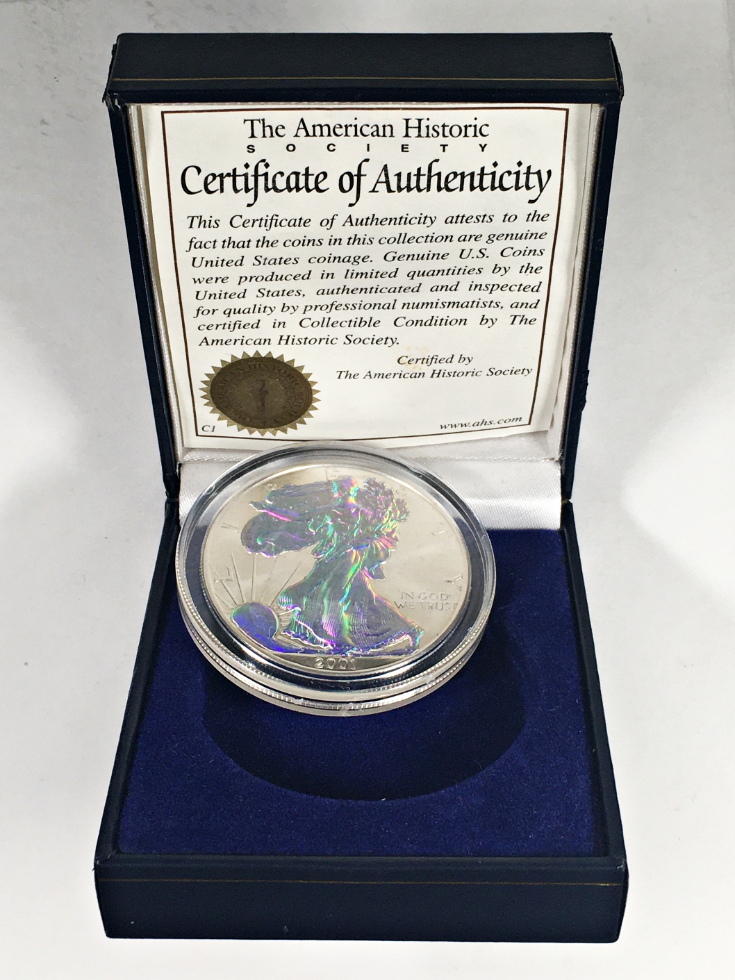 2001 Hologram American Silver Eagle*1oz .999 Fine Silver*In Capsule and ...