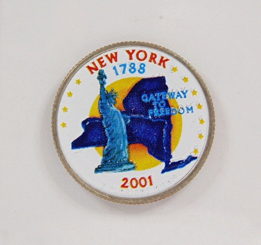 2001-D Colorized New York Commemorative State Quarter | Property Room