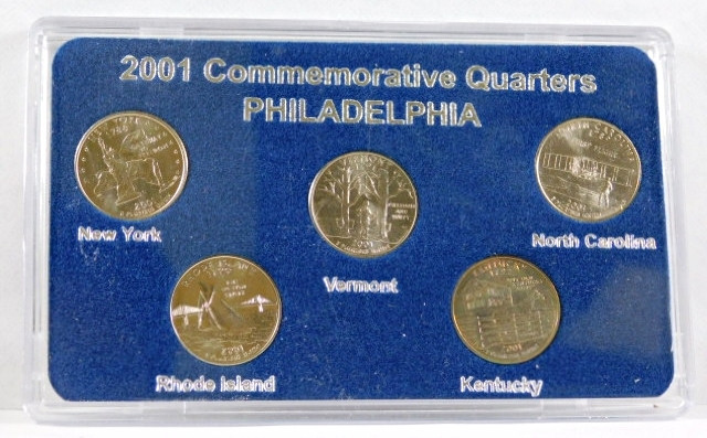 2001-P Commemorative Quarters Set Philadelphia 5 Coins | Property Room