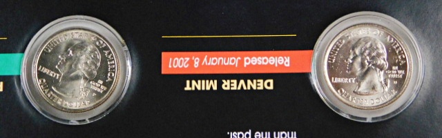 2001-P & D Colorized New York State Commemorative Quarters*On 6.5" X 8. ...