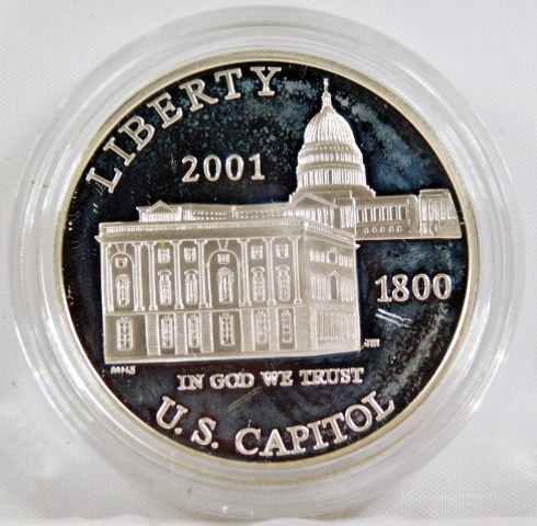 2001-P Proof US Capitol Visitor Center Silver Dollar*Excellent Detail ...