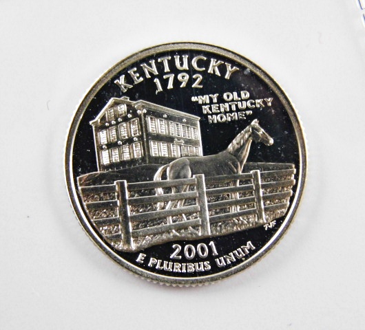 2001-S Proof Silver Kentucky Commemorative State Quarter*DCAM ...