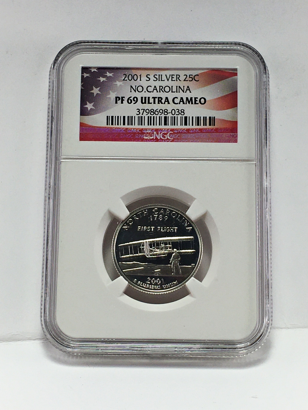 2001-S Proof Silver North Carolina State Commemorative Washington ...