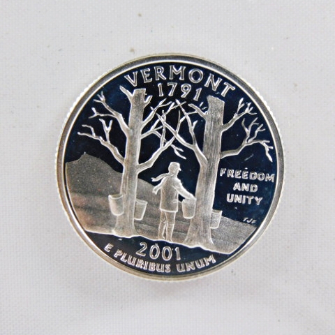2001-S Proof Silver Vermont Commemorative Quarter*DCAM | Property Room