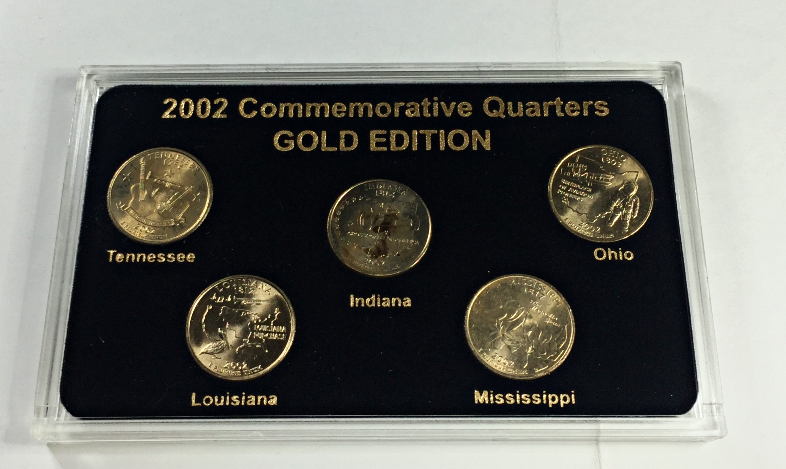 2002 24K Gold Layered Edition of United States Commemorative Quarters ...