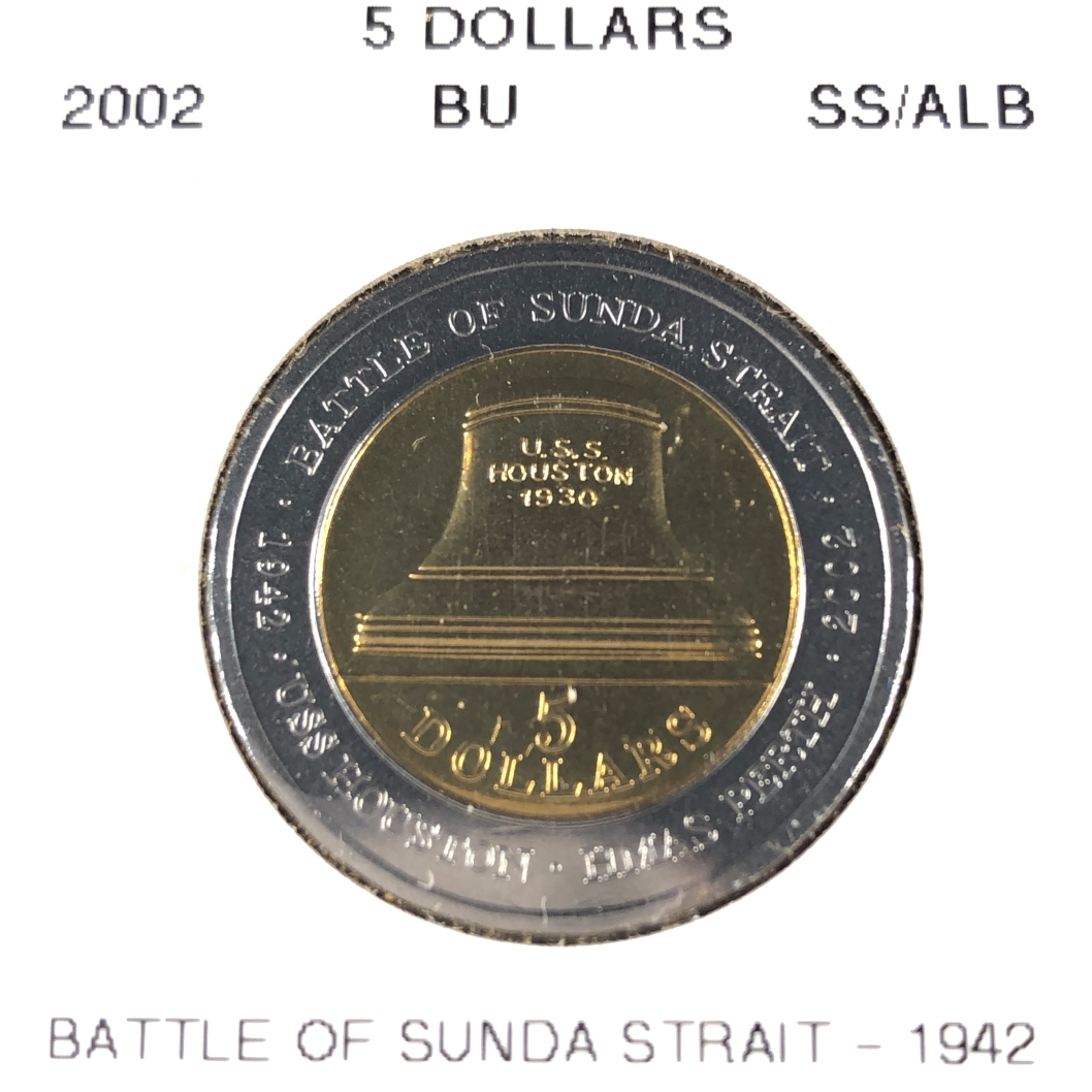 2002 Australia $5 Battle of Sunda Strait Commemorative Coin*USS Houston ...