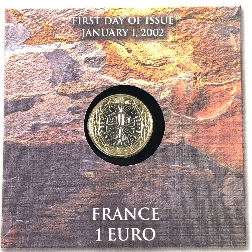 2002 France 1 Euro and Commemorative Stamp on First Day of Issue Cover ...