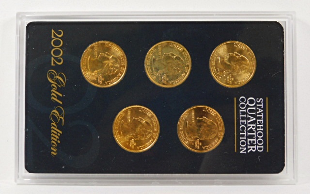 2002 Gold Edition of the 50 States Commemorative Quarters*Five Quarters ...