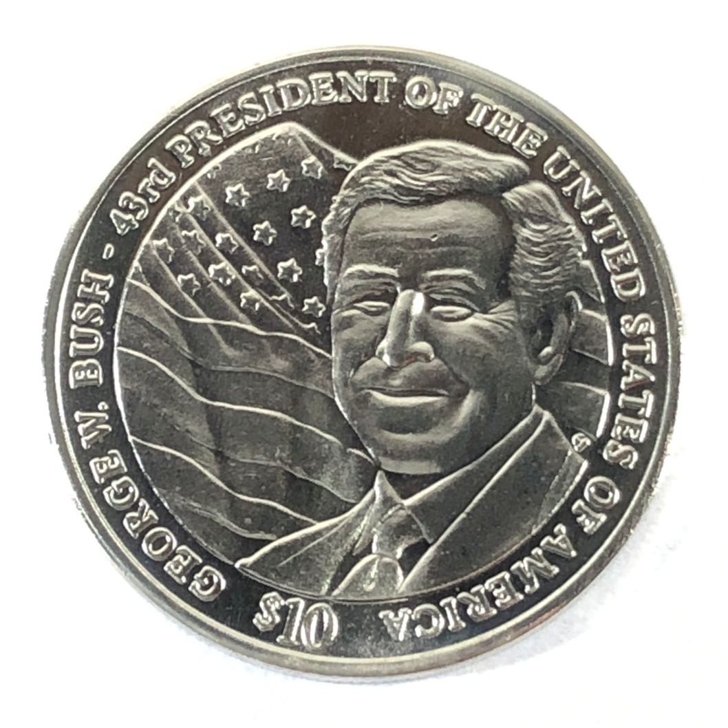2002 Liberia $10 George W. Bush Commemorative Coin**In Capsule ...