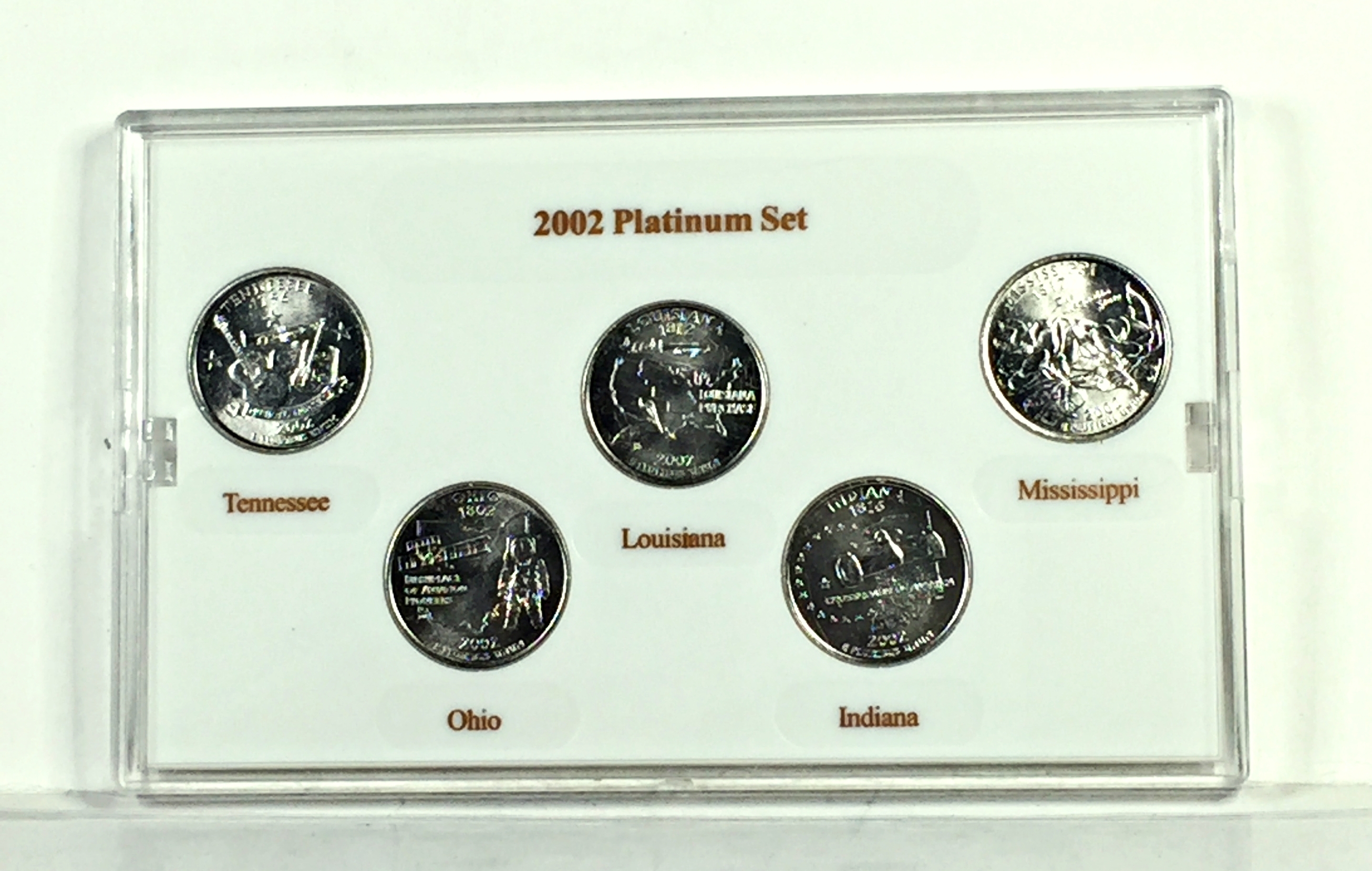 2002 Platinum Layered Edition State Quarter Collection*In Custom Holder ...