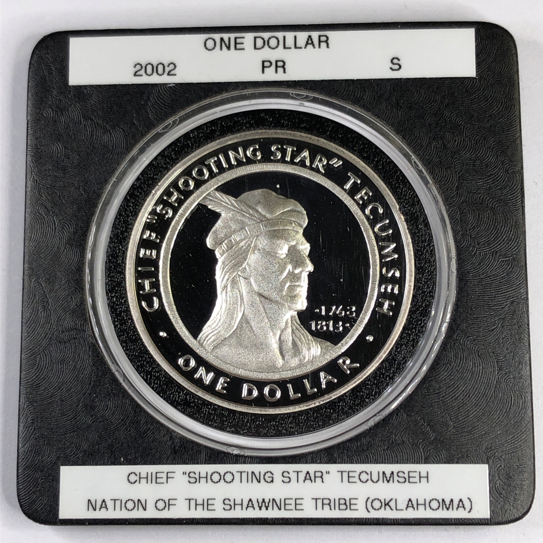 2002 Shawnee Nation Silver Uncirculated Dollar Coin in Protective ...